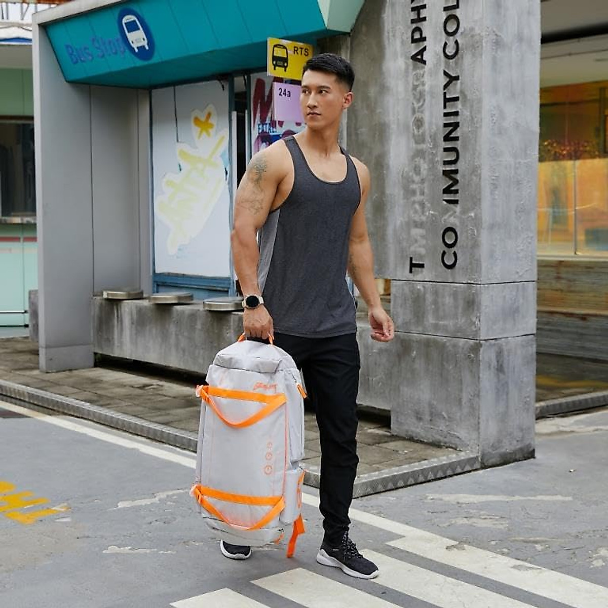 BE SMART Gym Backpack for Men, Extra Large Big Bookbag with Shoe Compartment, Waterproof Heavy Duty Duffel Bag, Men‘s Military Backpacks for Travel,Outdoor Sport,Hiking,Camping