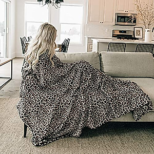 GRACED SOFT LUXURIES Throw Blanket Fleece Minky Microfiber Soft Throw (Leopard, XL Throw | Twin Size 60" x 80")