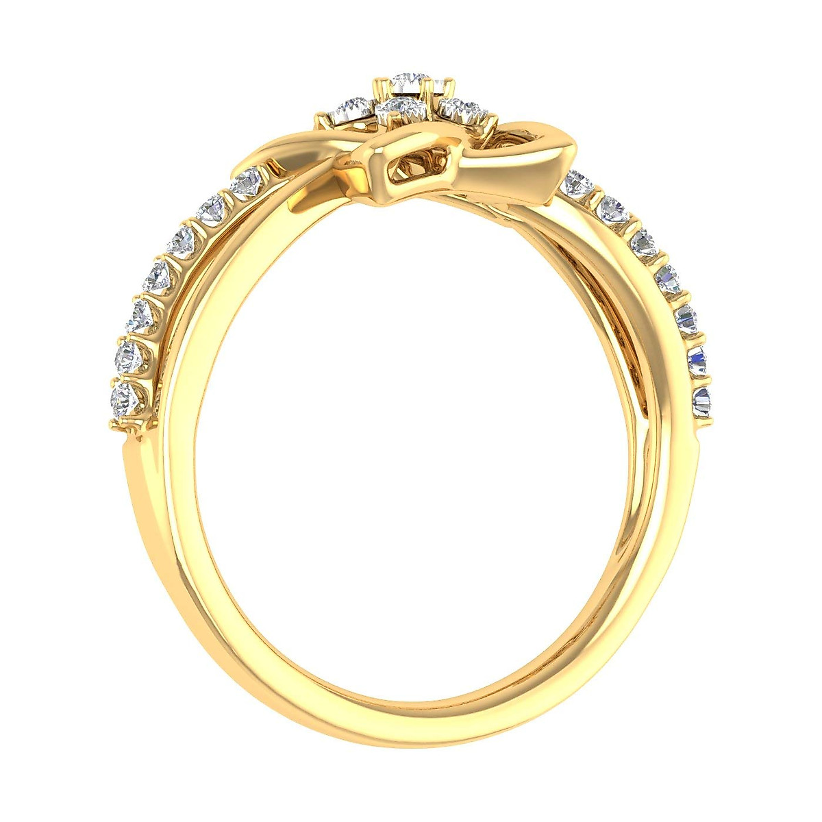 0.15 Carat Diamond Star Shaped Ring in 10K Yellow Gold (Ring Size 8.75) (I1-I2 Clarity)