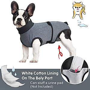 Idepet Dog Recovery Suit for Dogs After Surgery,Onesie Dogs Surgery Suit Female Male Soft Breathable Pet Bodysuit E-Collar & Cone Alternative Surgical Spay Suit Abdominal Anti Licking Wounds (M)