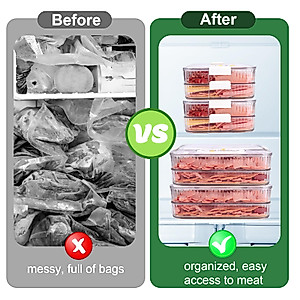 AIERSA Deli Meat Container for Fridge, Lunch Meat Container for Refrigerator, Food Storage Containers with Lids for Cheese, Cold Cuts, Bacon, Ham, Sandwich Meat Keeper, Airtight