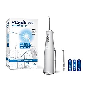 Waterpik Cordless Water Flosser, Battery Operated & Portable for Travel & Home, ADA Accepted Cordless Express, White WF-02C