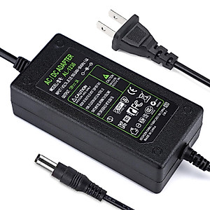 DC 12V 3A Power Adapter, US Plug, 4.6FT Power Cord, 36 Watt AC 100-240V to DC 12Volt Transformers, Switching Power Supply for LED Strip Light, Camera, Wireless Router 2.1mm X 5.5mm