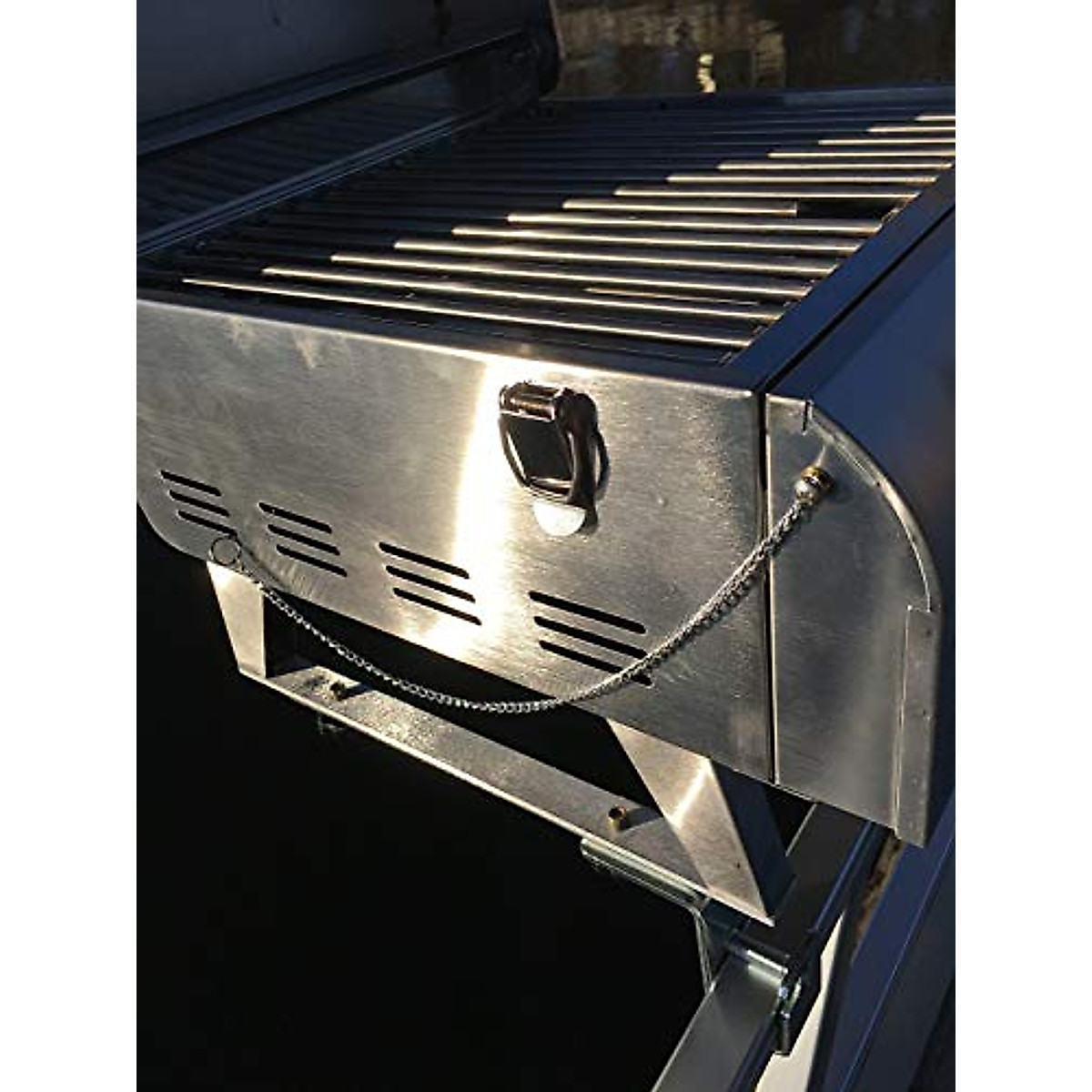 CUISINART Grill Modified for Pontoon Boat with Arnall's Stainless Grill Bracket Set + Chef Professional Featuring Full Stainless-Steel Construction