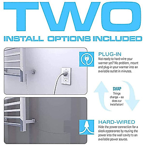 Electric Towel Rail, Bathroom Radiator, Wall Mounted Towel Warmer and Towel Dryer Made of Aluminium Alloy with Timer Temperature Control Anthracite, Black (Black) Beautiful Scenery