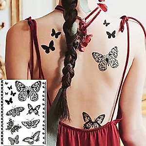 8 Sheets Temporary Tattoo Stickers Lace Sexy Body Waterproof Tattoo stickers Women Wedding Party
