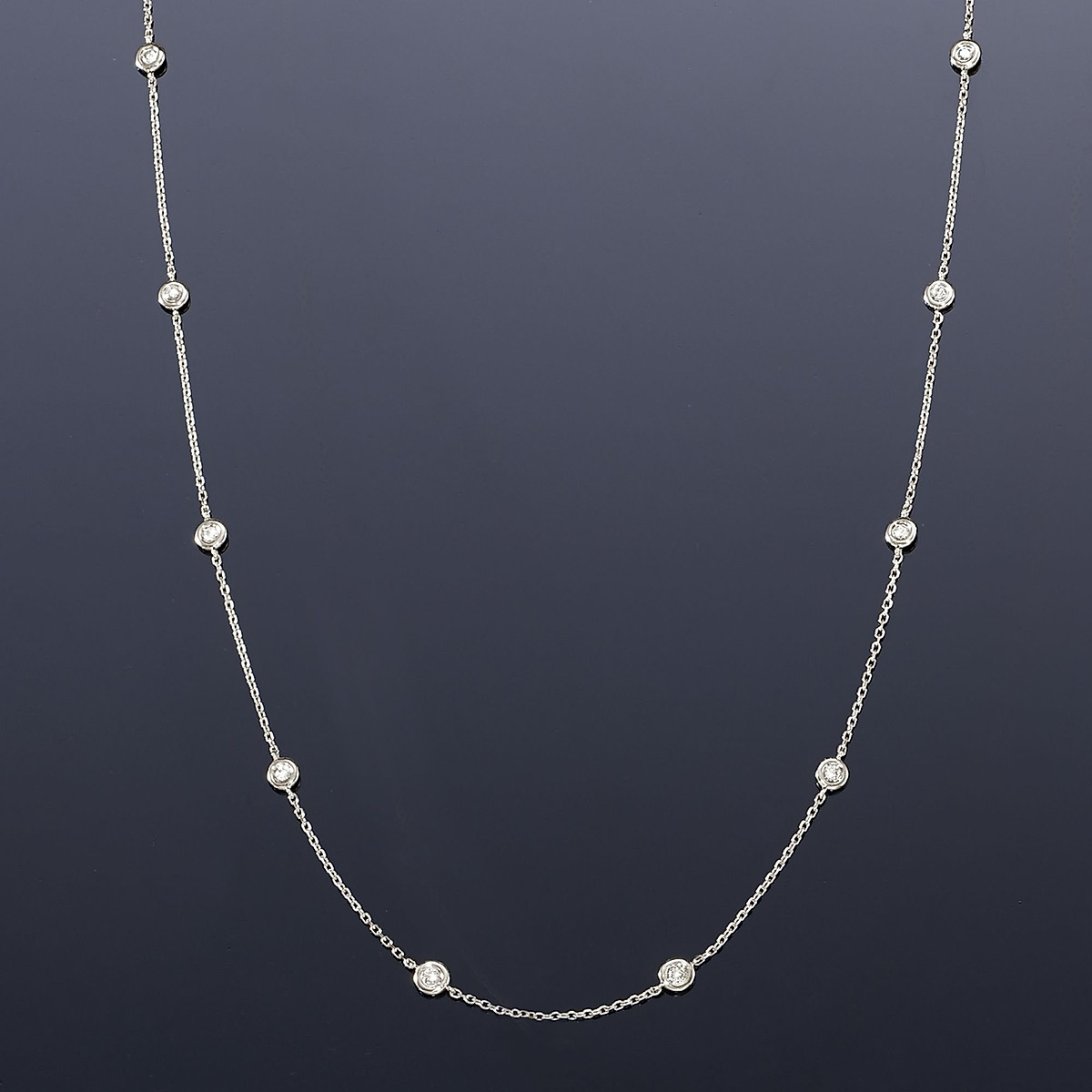 Ross-Simons Diamond Station Necklace in 14kt Gold