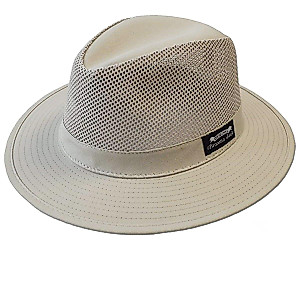 Panama Jack Original Mesh Safari Hat, 2 1/2" Brim, UPF (SPF) 50+ Sun Protection (Large) Khaki