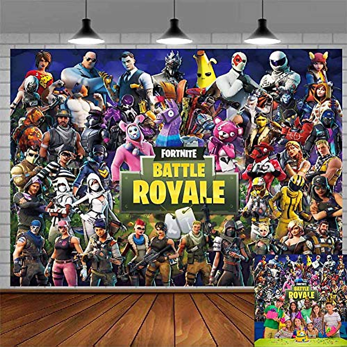 Battle Royale Backdrop Poster Video Game Photo Background Party Supplies Happy Birthday Gamer Banner Kids Wall Decoration 7x5Ft