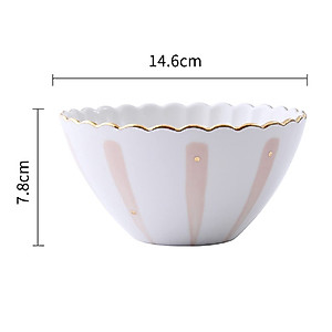 FRCOLOR Ceramic Fruit Bowl Porcelain Dessert Plate Bowl Flower Shaped Bowl Salad Bowl Dish Plate Kitchen Gadgets Pink