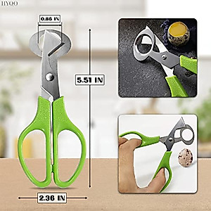 2Pcs Stainless Steel Quail Egg Scissors - Egg Slicer Pigeon Clipper Shell Separator Quail Egg Peeler Kitchen Scissor Egg Cracker - Scissor Cooking Cutter Quail Egg Cutter - Kitchen Shear for Salad