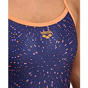 Arena Performance Fireworks Women's Swimsuit Challenge Back One Piece MaxLife Training Suit, Nespola/Navy Multi, US Size 32