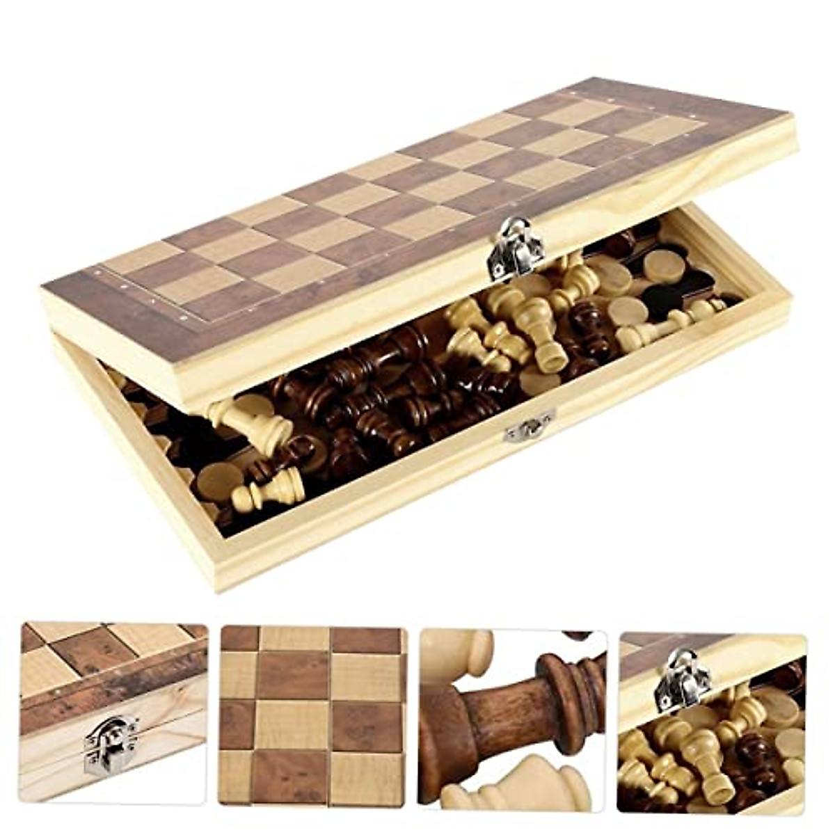 ibasenice 2 Sets Three in One Chess Kids Educational Portable Chess Chinese Checkers Magnetic for Kids Chess Sets for Three- in- One Chess Board Chess Game Board Travel Chess Set
