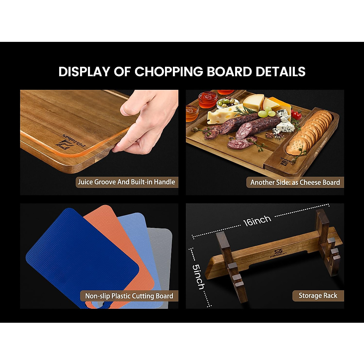 Piklohas Kitchen Knife Sets For Kitchen With Block, 14 Pieces With Magnetic Knife Holder, German High Carbon Stainless Steel Damascus Pattern Chef Knife Set With Sharpener, Steak Knives, Red