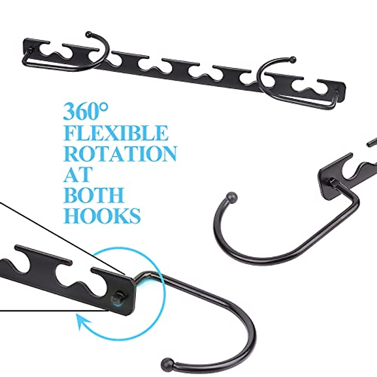 Space Saving Hangers Magic Hanger Closet Space Saver Organizers and Storage Wardrobe Space Saving Clothes Hangers Space Saving Hangers for Clothes Hanger Organizer (Black-Metal)