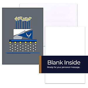 2MyHero - US Air Force - Military Happy Birthday Greeting Card With Envelope - 5" x 7" - Celebration Cake