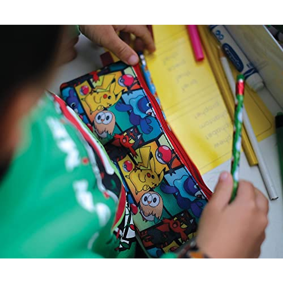 Pokemon Pikachu Characters Print 5 Pc Backpack Bookbag Set Lunch Box Water Bottle