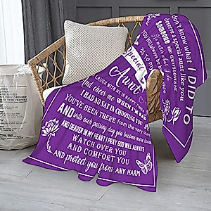 OLWJIFZT Aunt Blanket Gifts, to My Special Aunt Throw Blanket, Birthday Gifts for Auntie from Niece Nephew, Best Aunt Ever Blanket 60"x50" Christmas Aunt Blankets