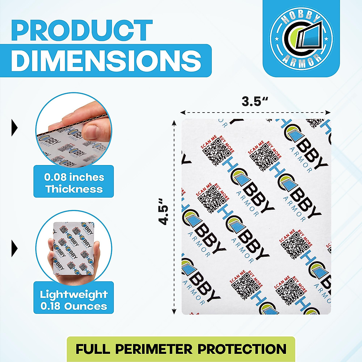 Hobby Armor Trading Card Shipping Protectors 3.5" x 4.5" - Premium Cardboard Inserts Card Mailers - Precut Cardboard Sleeves for Trading Card Packaging - Cardboard Flats for Card Breakers - Box of 100
