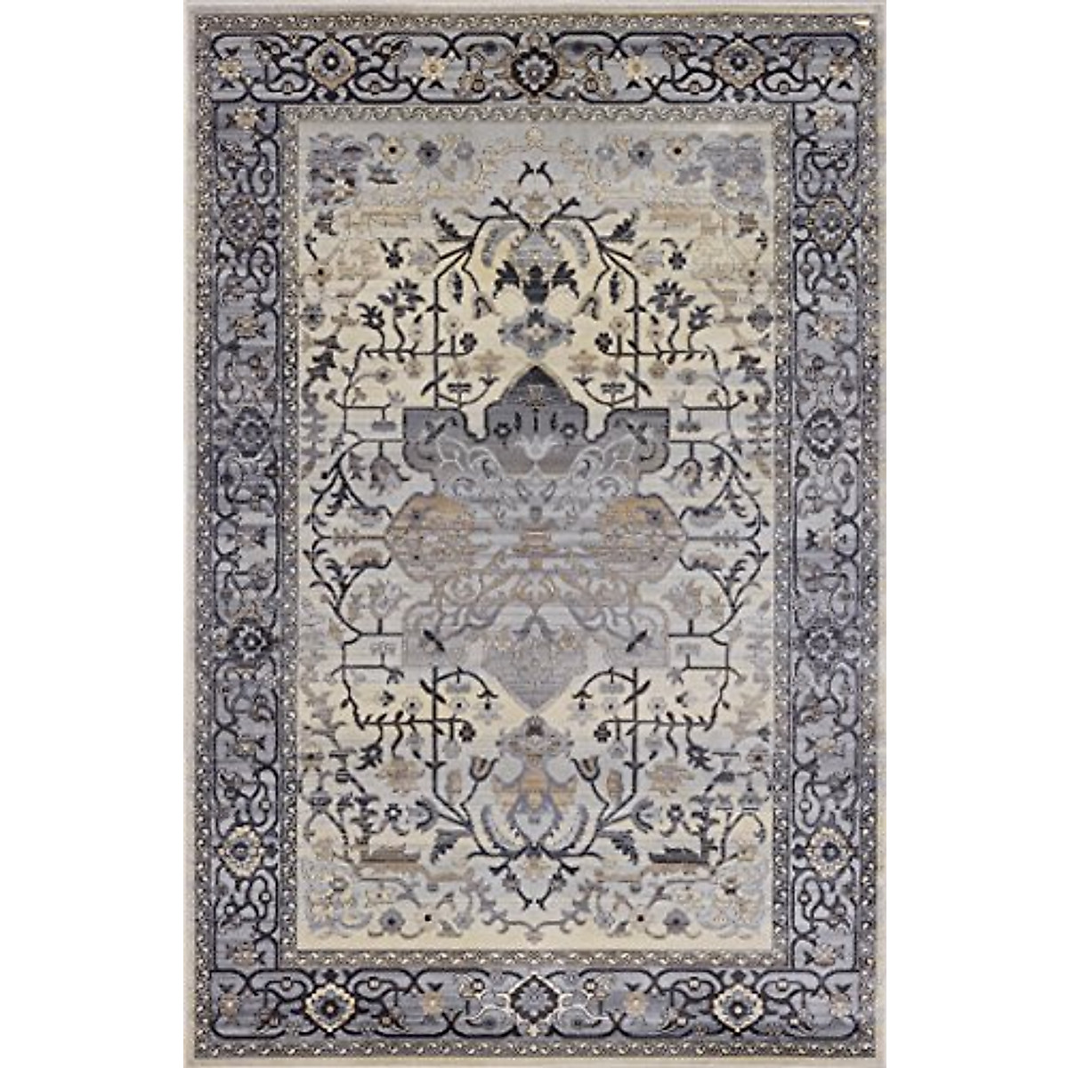 Pierre Cardin Cosmos Collection Oriental Design Area Rugs for Living Room Carpets (5' x 8', Multi (CS13D))
