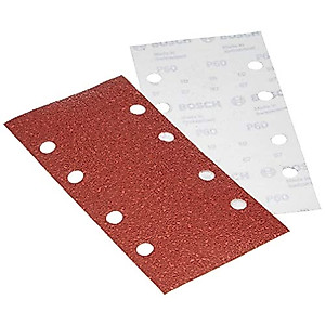 Bosch Home and Garden 2609256A81 10-Piece Sanding Sheet Set for Orbital Sanders 93 x 185, 60