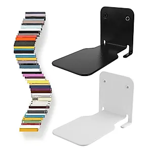 YESBAY 1 Set Stylish Floating Bookshelf Set Wall Mounted Book Shelf Organizer Space-Saving Simple Installation Invisible Wall Mounted Shelves Heavy-Duty Bookshelf for Books White