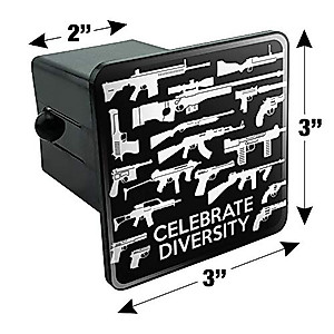 Guns Weapons Rifles Celebrate Diversity Second 2nd Amendment Tow Trailer Hitch Cover Plug Insert 2"