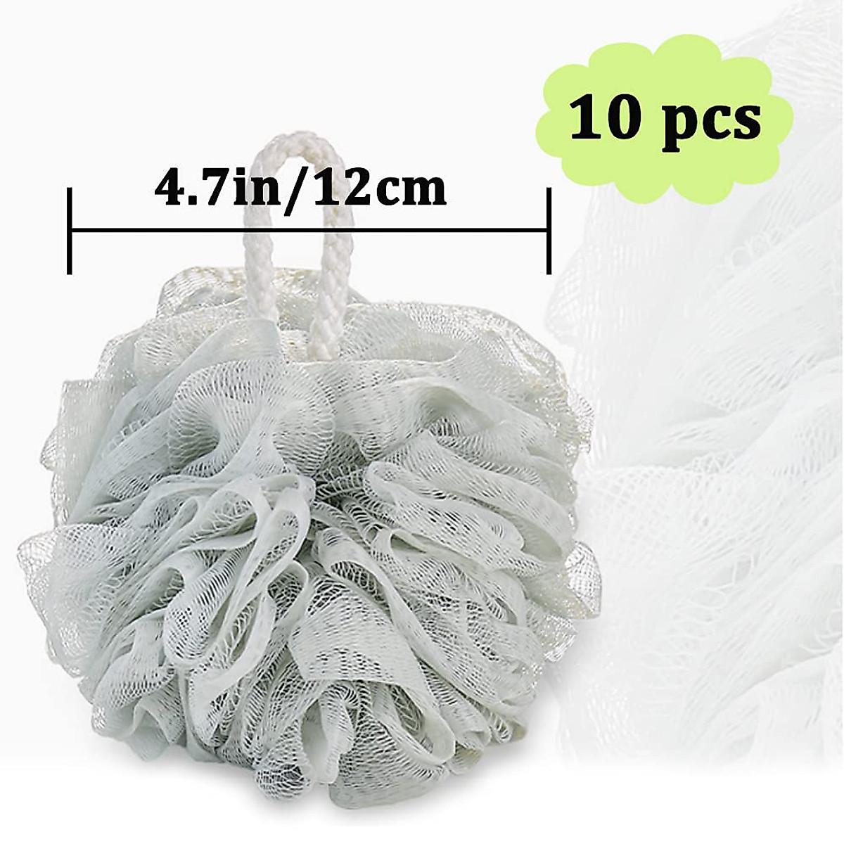 10 Pack Loofah Bath Sponge,Small Size Colorful Loofahs,Soft Exfoliating Shower Lufa,Mesh Bath and Shower Sponge for Kids and Adults