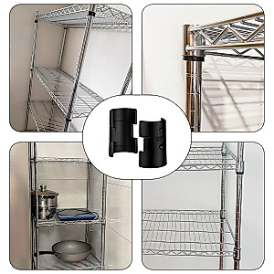 50 Pack Plastic Wire Shelving Shelf Lock Clips Black Post Shelving Split Sleeves for 1" Diameter Shelving Sleeves Replacements
