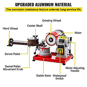 Mophorn Circular Saw Blade Sharpener 5" Grinding Wheel Size, Rotary Angle Mill Grinding Machine 370W, Saw Blade Sharpener Machine for Carbide Tipped Saw Blades