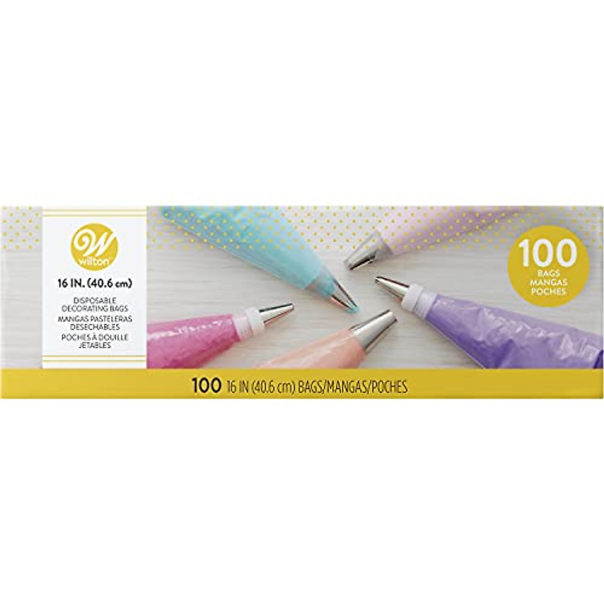 Wilton 16-Inch Easy-Grab Disposable Decorating Bags, 100-Count