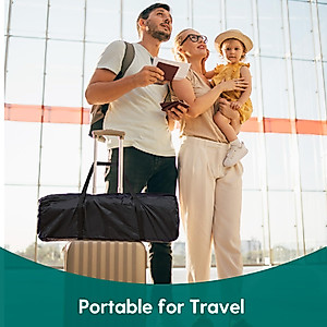 Babelio Pack and Play, One-Press Open Pack n Play with Bassinet, Portable Baby Playard for Travel