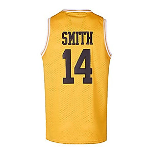CAIYOO #14 The Fresh Prince of Bel Air Academy Youth Basketball Jersey for Boys Fit Age 5-18 Kids (Yellow, Youth Small)
