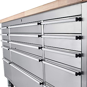 CT Copper Tailor 72-inch Tool Chest with 15 Drawers and Wheels, Mobile Garage Workbench Storage Tool Cabinet, Large Rolling Tool Box with Wood Top