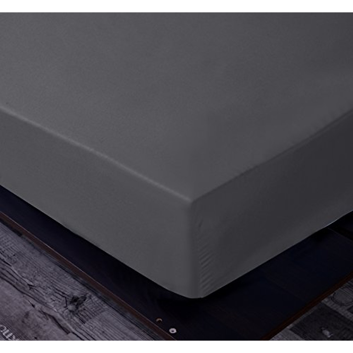 NHNHN Fitted Sheet-Deep Pockets-Soft Microfiber-Easy Care-Shrinkage and Fade Resistant-Fitted Sheets King Size for Girl Woman Teens Kids-Only 1 Fitted Sheet (King,Dark Grey)