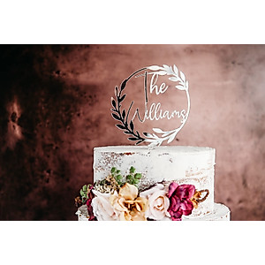 Wedding Custom Personalized Acrylic Wood Cake Topper, Hexagon, Geometric Cake Topper, Birthday Topper, Rustic Elegant Classic Cake Toppers