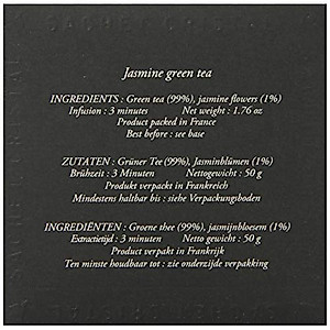 Dammann Freres Sachets, Vert Au Jasmin Tea Bags, Premium Gourmet French Jasmine Green Tea, 25 Count (Single Pack)