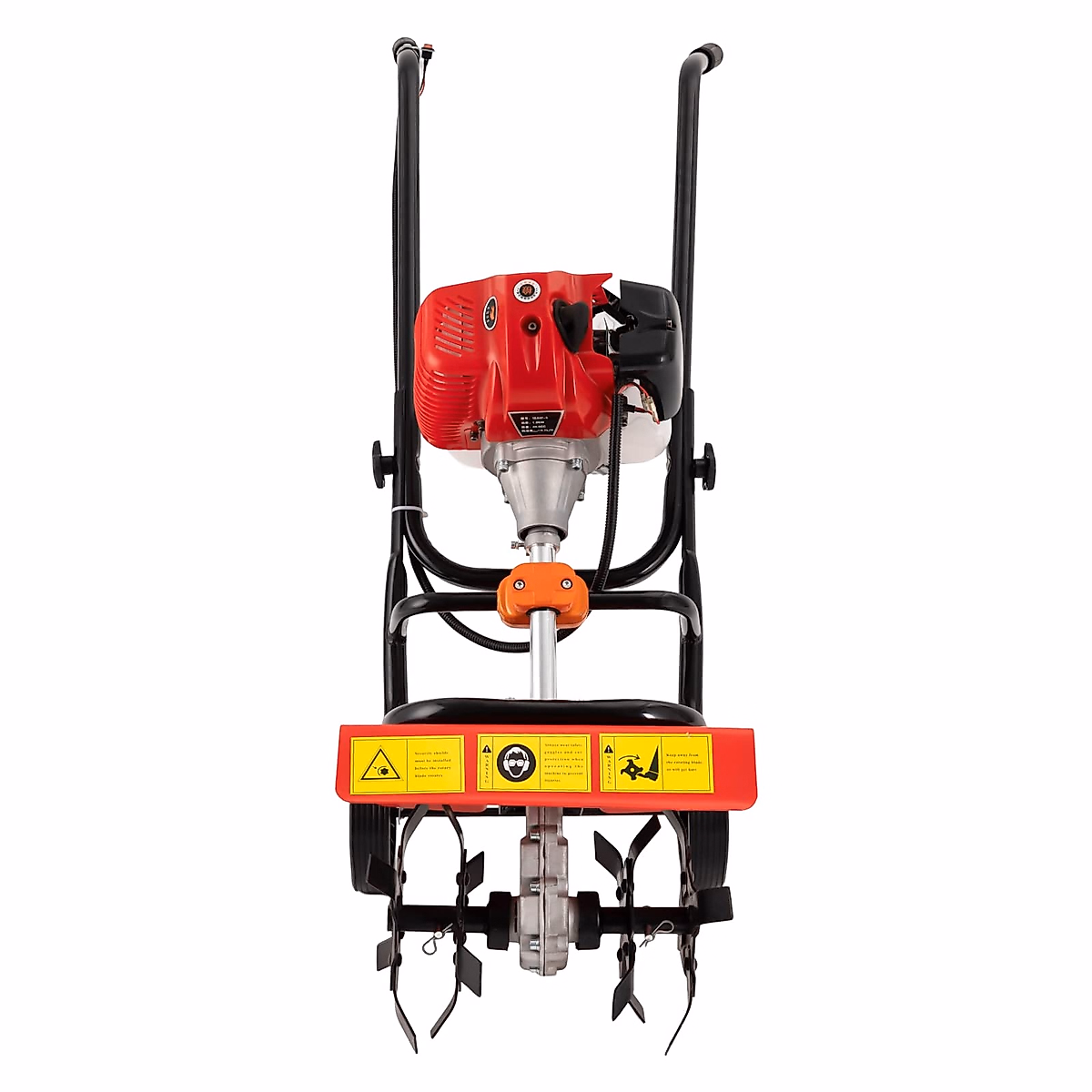 Gas Power Tillers, 52CC 2-Stroke Gasoline Powered Garden Farmyard Tiller Cultivator, 1.9KW Mini Gasoline Tiller with Hand-Pull Recoil, Single Cylinder Gasoline Engine Tilling Rototiller for Planting