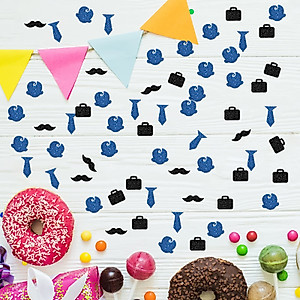 Ambishi 120pcs Boss Boy Confetti - Baby Shower/Boys Birthday Party Table Decorations - Gender Reveal Party Favors Supplies - Baby 1st Birthday Party Table Scatter Confetti