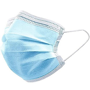 ProCure Disposable 3 Ply Face Masks, 50 Count - Individually Wrapped - Comfortable Elastic Earloops - Glass Free Filter - Latex Free - Non Woven - Filters Dust, Pollen