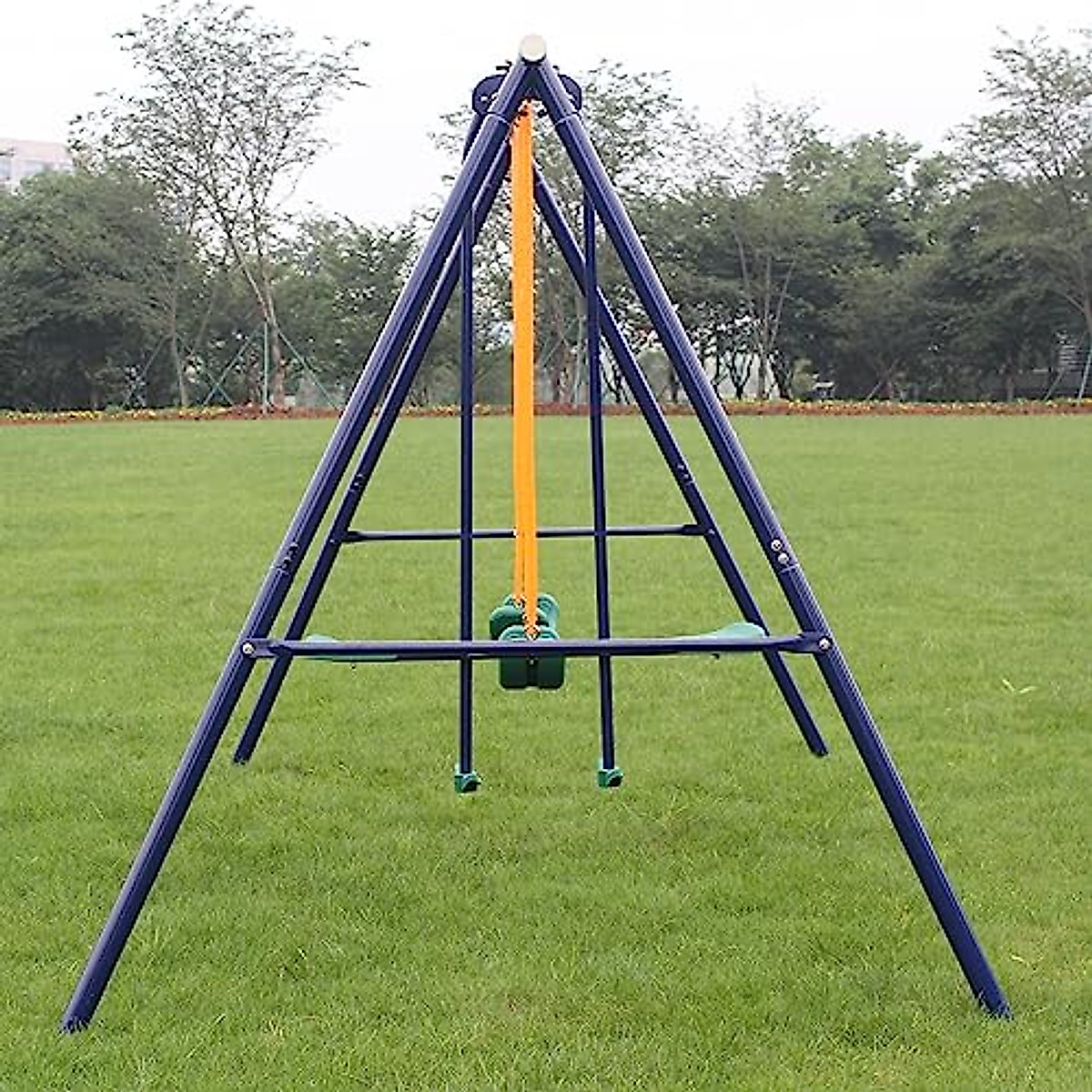 AOKUNG Outdoor Heavy-Duty Metal Swing Set for Kids