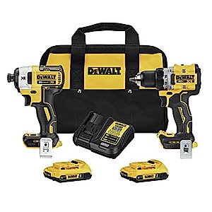 DEWALT 20V MAX* XR Cordless 1/2 in. Drill/Driver and 1/4 in. Impact Driver Kit with (2) 2Ah Batteries & Charger (DCK248D2)