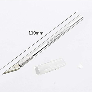 WOIWO 2PCS Aluminum Handle Metal Carving Knife Mobile Phone Film Carving Pen Knife Art Knife Paper Cutting Knife Manual Model Knife