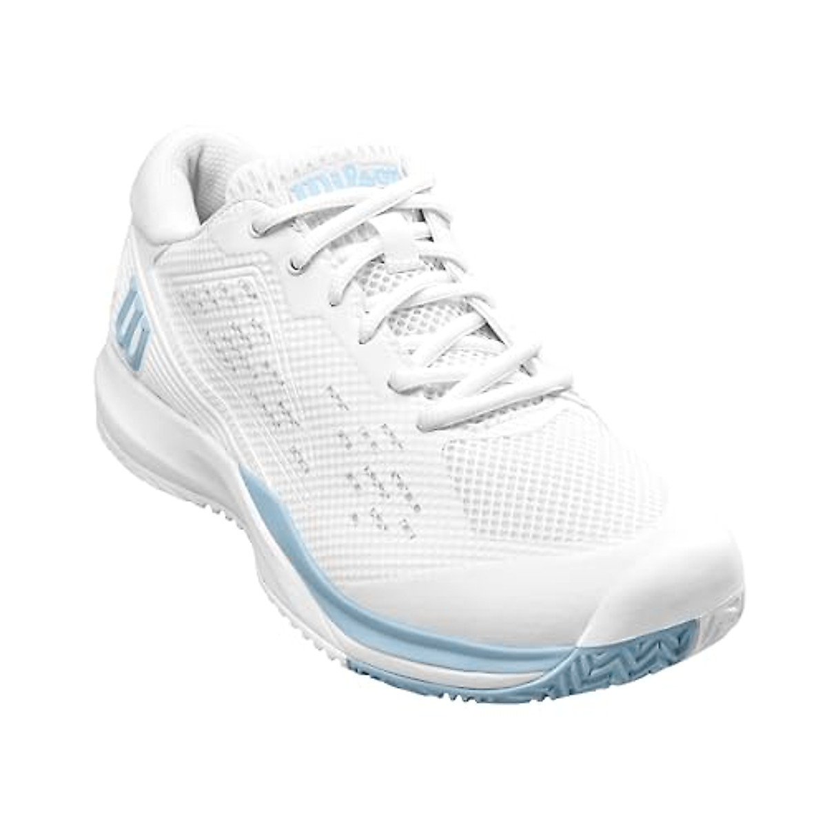 WILSON Women's Rush Pro Ace Sneaker, White/Baby Blue, 9