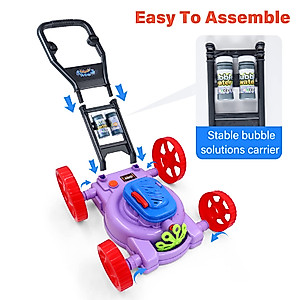 Bubble Lawn Mower for Toddlers, Girls Toys Music Bubble Machine, Outdoor Outside Garden Toys, First Birthday Toys Gifts for Baby Age 1 2 3 4 Year Old Boys Girls