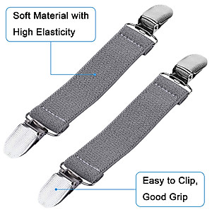 Wisdompro Mitten Clips, 4 Pieces Glove Clips with Elastic Strap for Toddlers, Kids, Adults - Gray and Pink