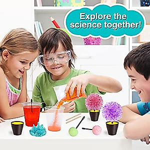 SOLMOD Crystal Growing Kit - Grow 5 Vibrant Crystals Fast (24 Hours), Easy DIY Science Kit and STEM Toys for Kids, A Great Educational Gift for Boys Girls Age 6+