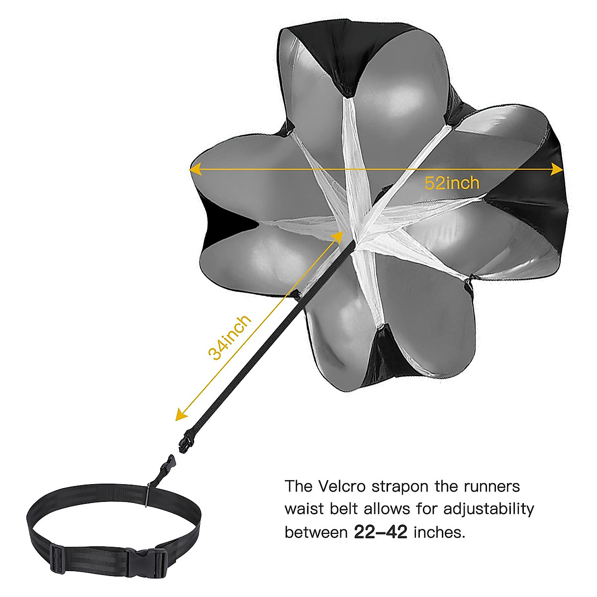 Running Speed Training, 2 Umbrella Speed Chute 56 Inch Running Parachute Soccer Training for Weight Bearing Running and Fitness Core Strength Training