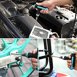 DURATECH 14-in-1 Screwdriver Set, Multi-Bit Ratcheting Screwdriver Set Tool All in One with Quick-load Mechanism, 7PCS Phillips, Slotted, Torx, Square S2 Steel Bits, T-Handle, for Outdoor & Daily Use