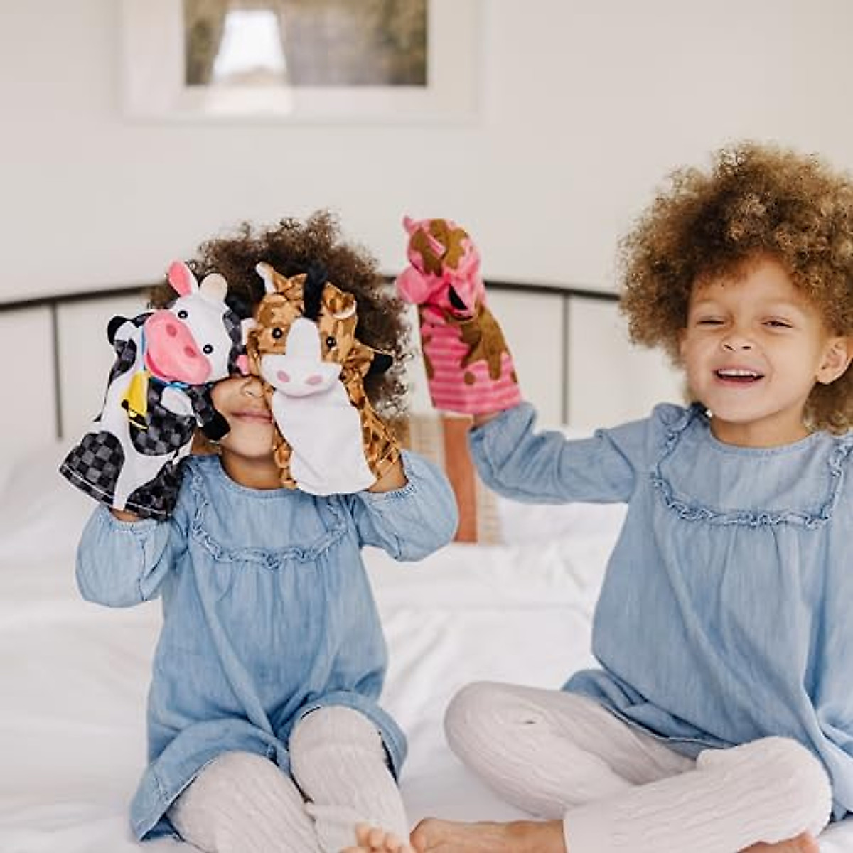 Melissa & Doug Farm Friends Hand Puppets (Set of 4) - Cow, Horse, Sheep, and Pig